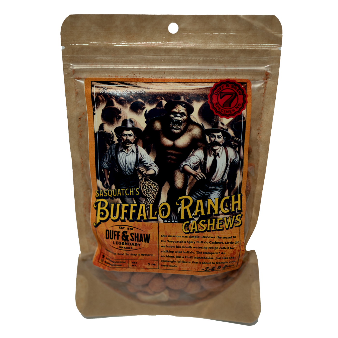 Sasquatch's Buffalo Ranch Cashews – Duff and Shaw | Legendary Snacks